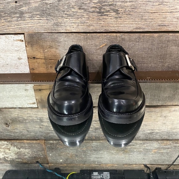 Prada | Shoes | Vintage Prada Milano Black Leather Clog Buckle 7 | Poshmark